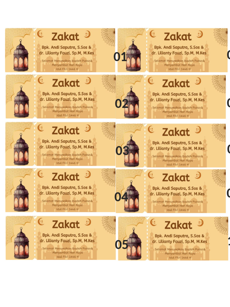 Kupon Zakat 2025 | PDF