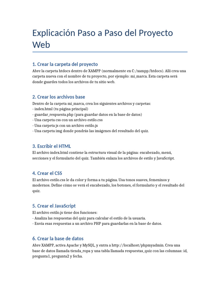 Explicacion Paso A Paso Proyecto | PDF