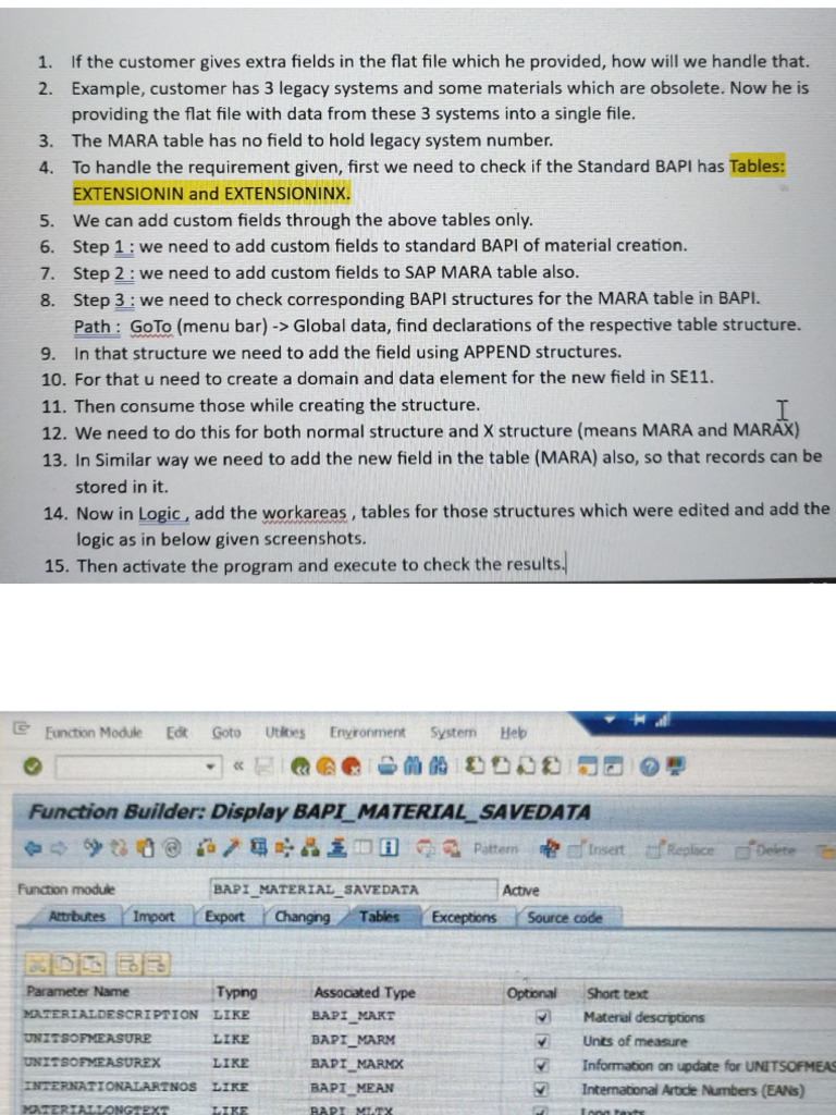 BAPI (Adding Custom Fields To Standard BAPI) | PDF
