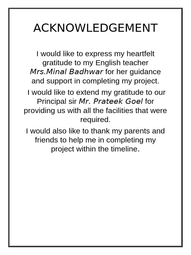 Acknowledgement | PDF