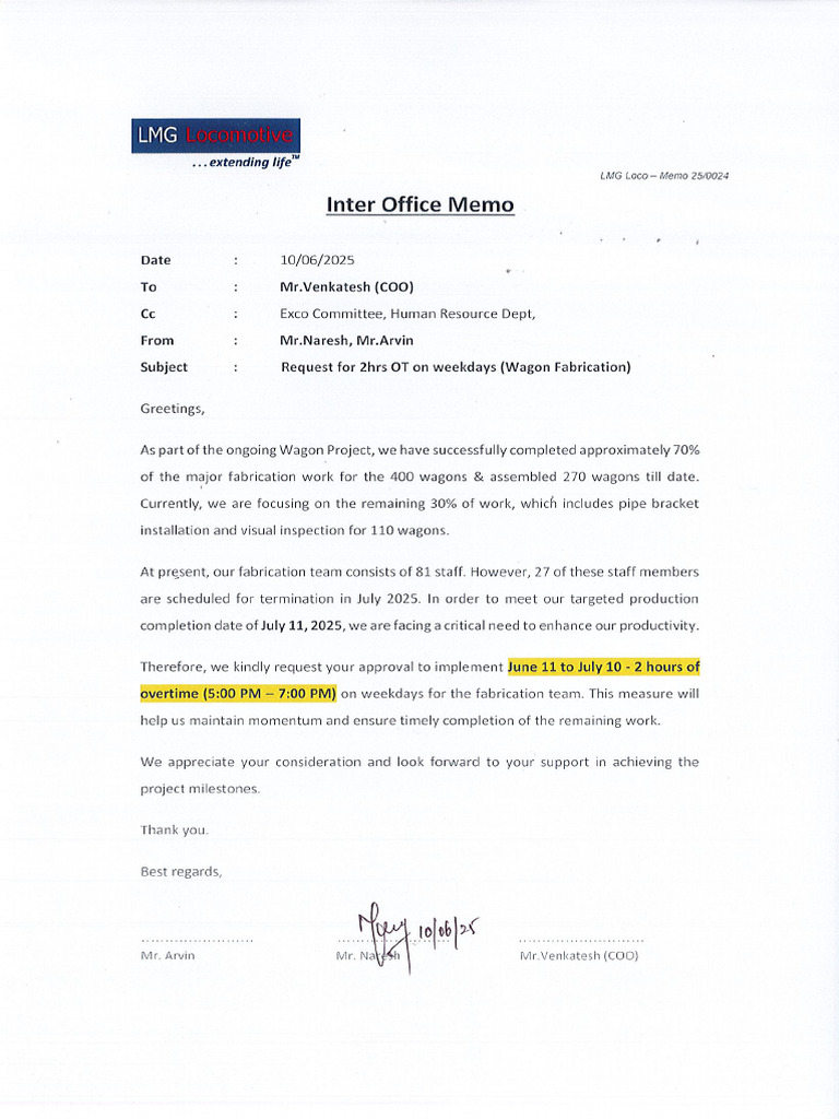 Memo OT | PDF