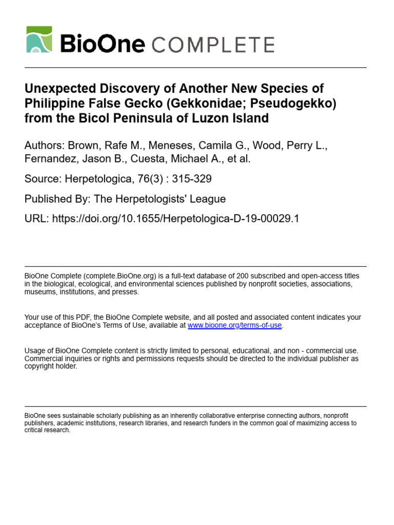 2020 - Unexpected Discovery of Another New Species of Philippine False ...