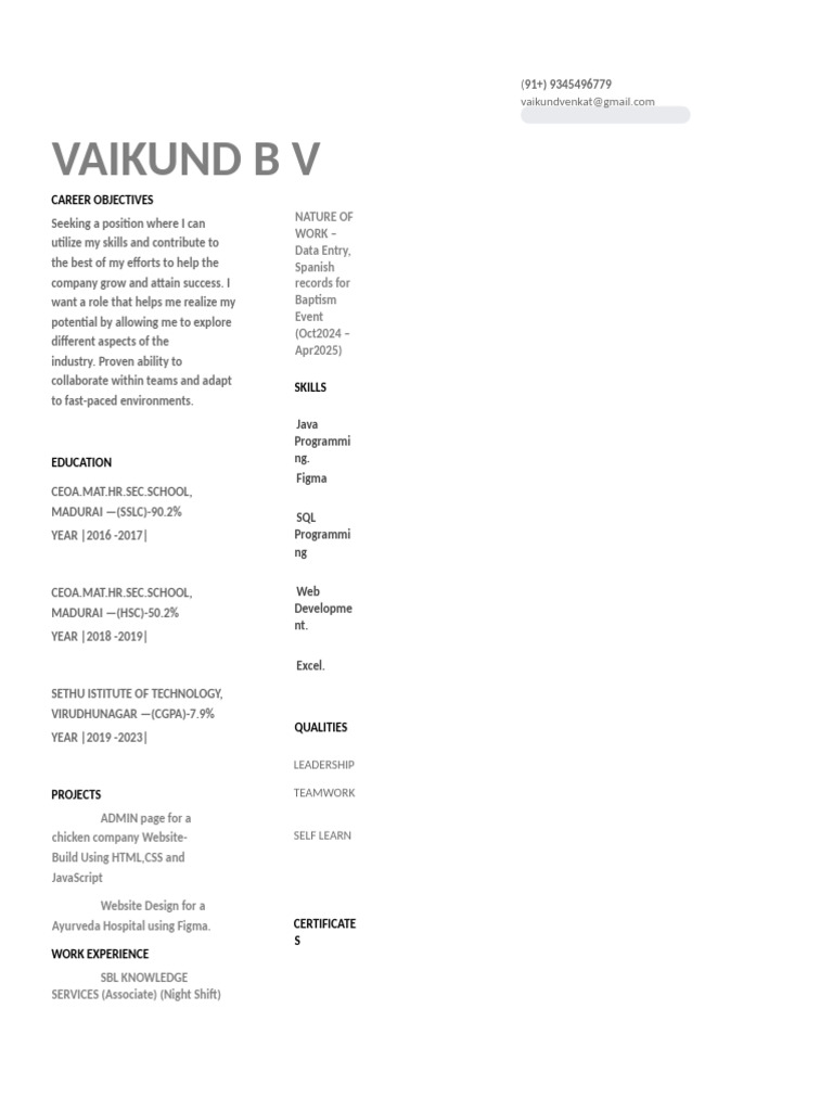 Vk. Resume | PDF