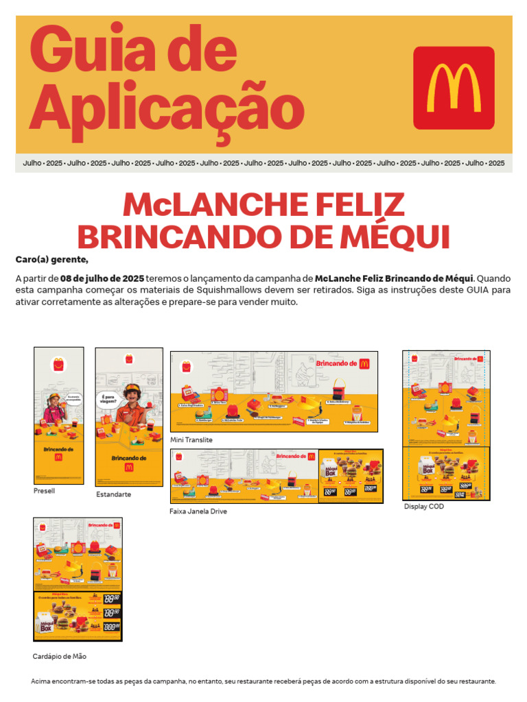 Brincando de Méqui: Lançamento Julho 2025 | PDF | McDonald's