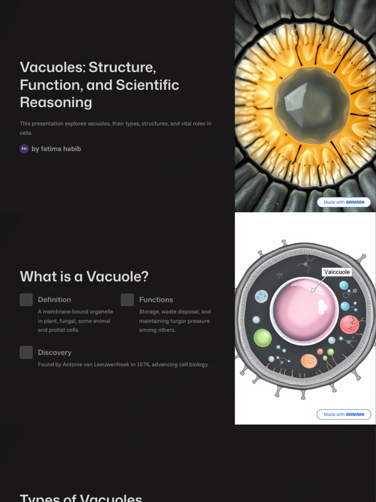 Vacuoles Structure Function and Scientific Reasoning | PDF | Vacuole | Anatomy