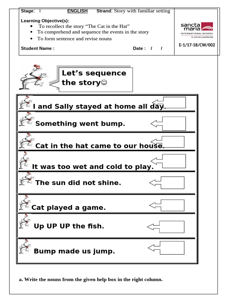 Sequencing "The Cat in the Hat" Story | PDF