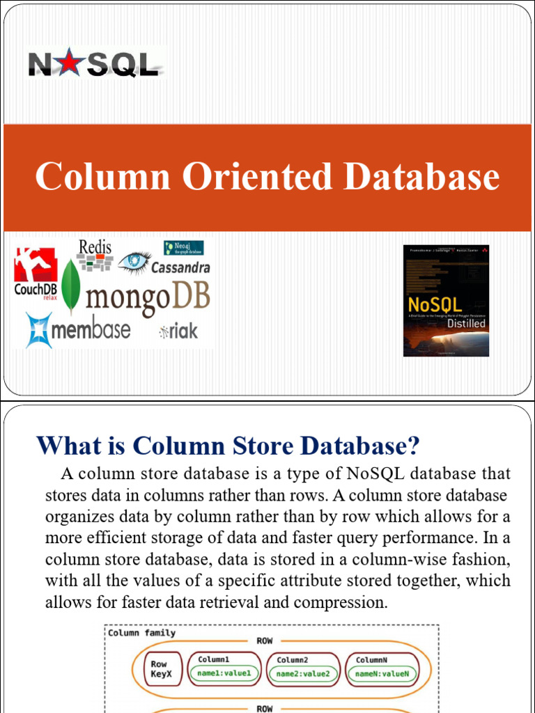 Column Oriented Database | PDF | Relational Database | Databases