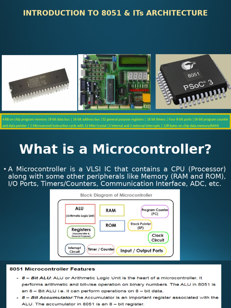 Unit5-8051 Architecture | PDF | Central Processing Unit | Microcontroller
