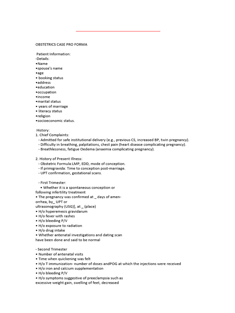 Obstetric Case Presentation Guide | PDF | Postpartum Period | Pregnancy