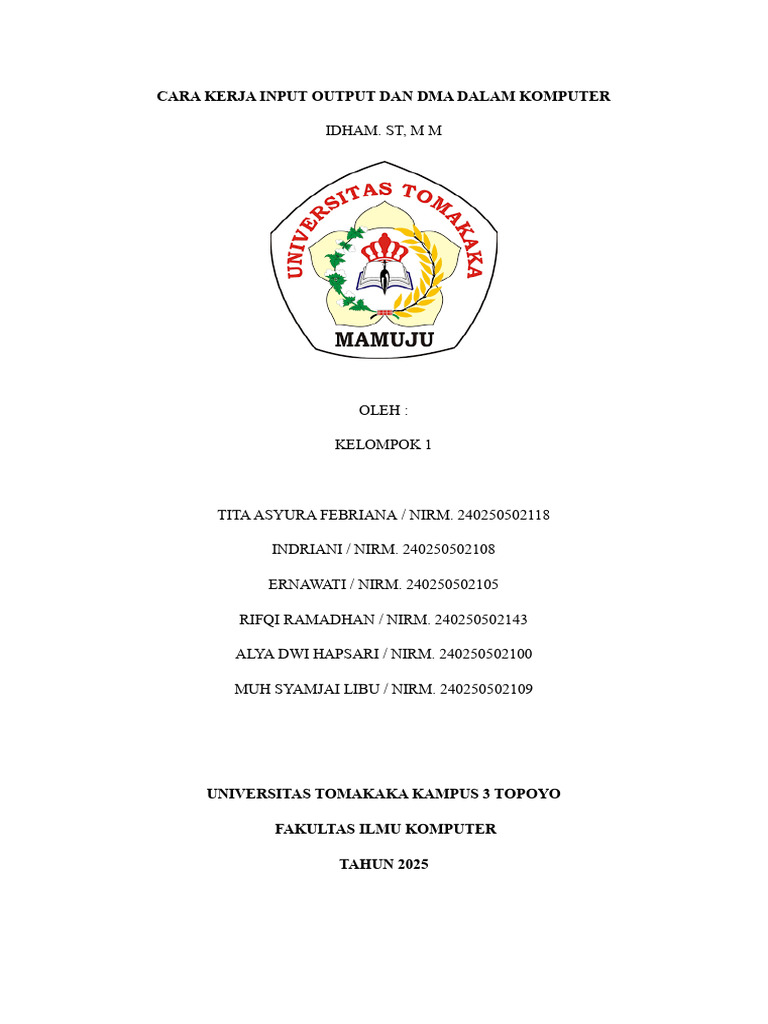 Cara Kerja Input Output Dan Dma Dalam Komputer (Sfile | PDF