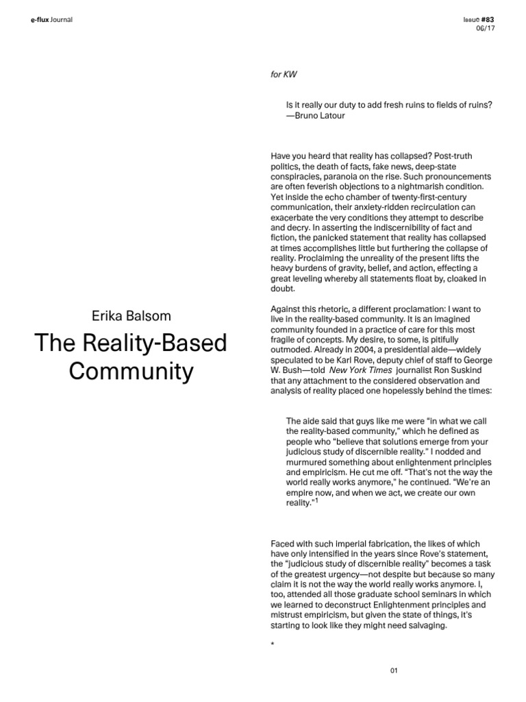 Embracing the Reality-Based Community | PDF | Documentary Film | Reality