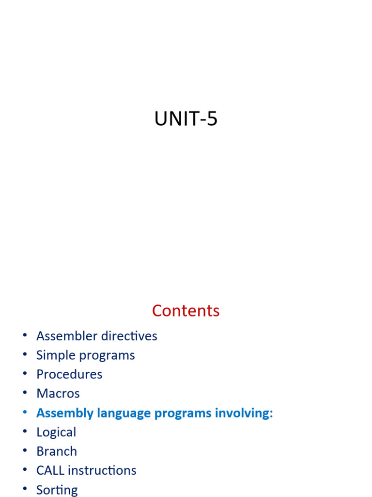 Unit 5 Co | PDF | Assembly Language | Variable (Computer Science)