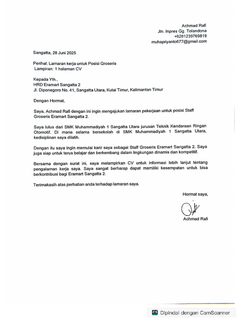 CV An. Achmad Rafi | PDF