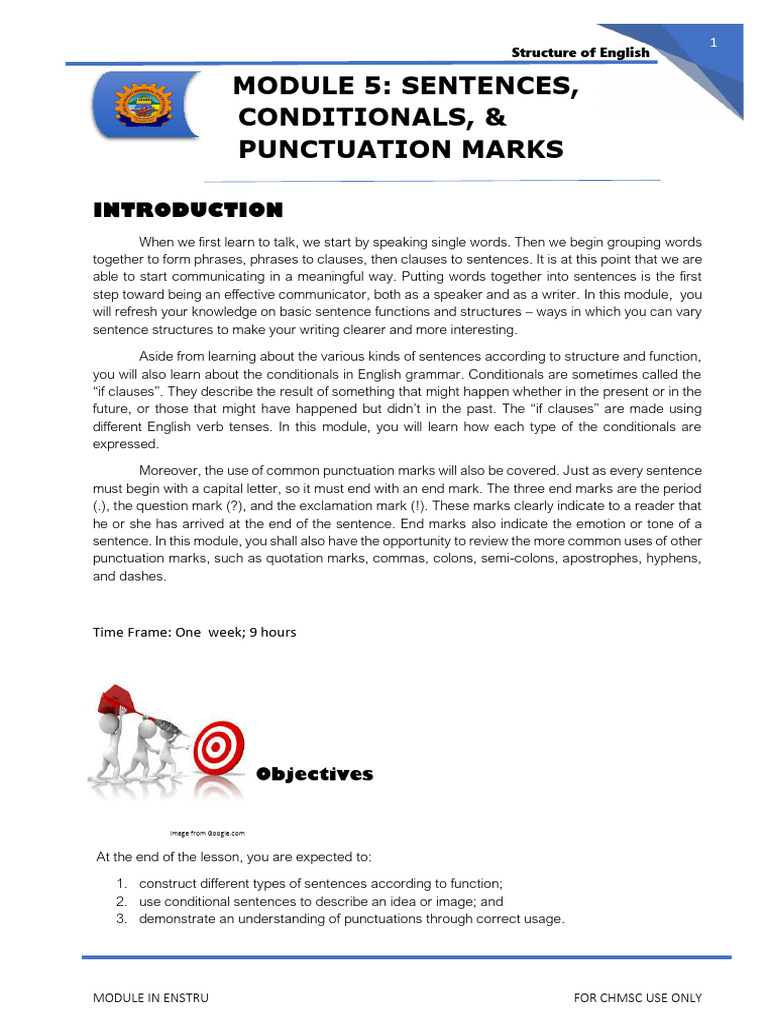 English Sentence Structures & Punctuation | PDF | Comma | Sentence ...