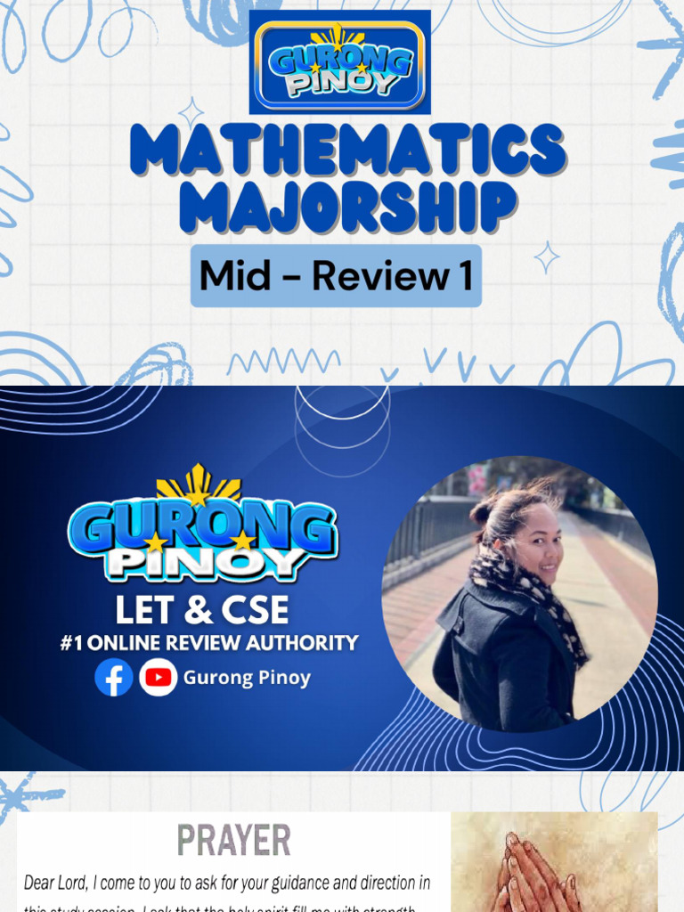 GP Mathematics Majorship Mid - Review 1 | PDF | Probability ...