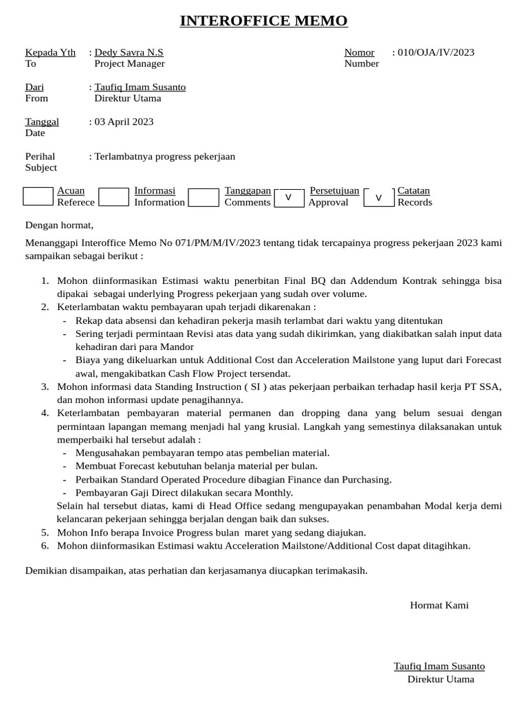 Interoffice Memo | PDF