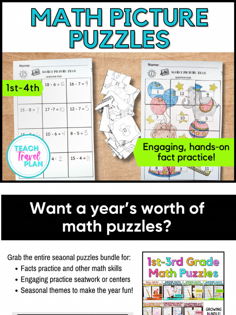 FREEMathPuzzlesMathFactPractice1stGrade2ndGrade3rdGrade 1 | PDF