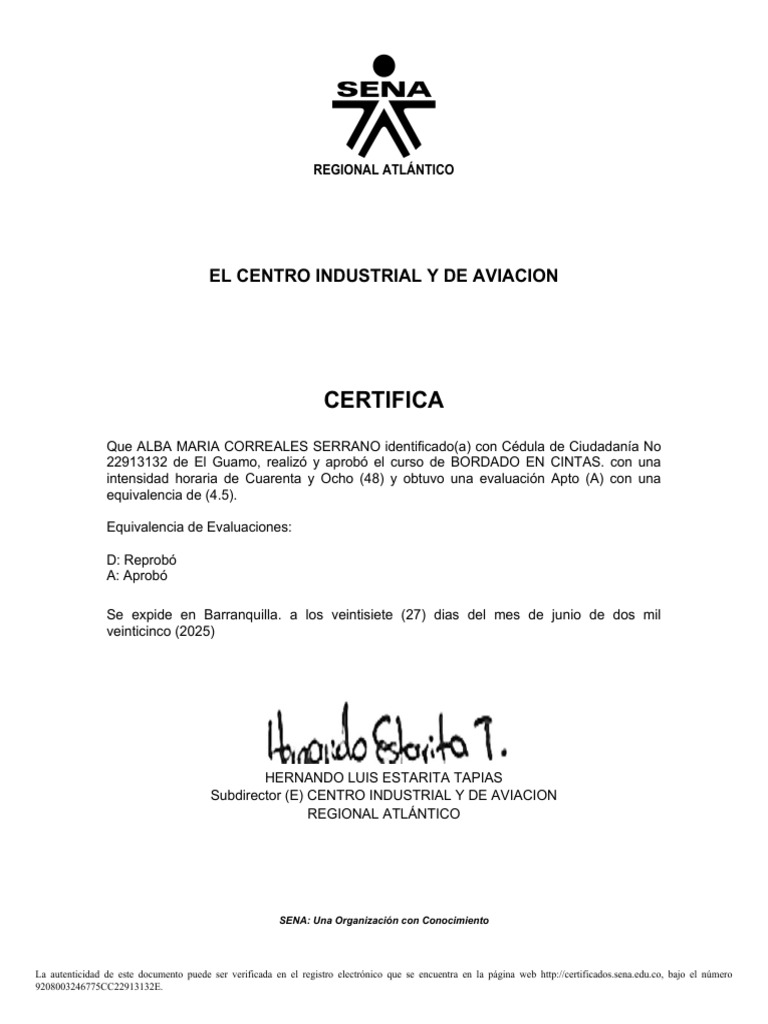 Sena Certif | PDF