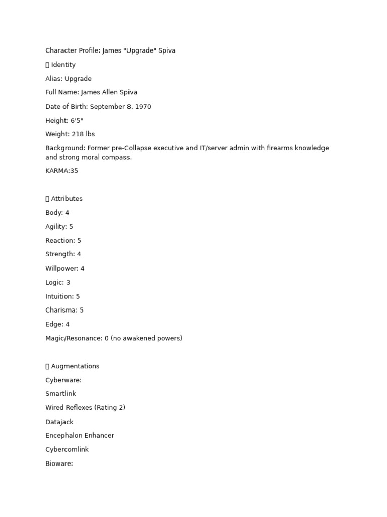 Character Sheet Upgrade | PDF