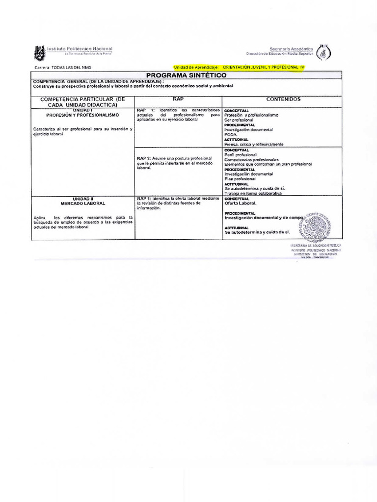 Orientación Juvenil y Profesional IV | PDF