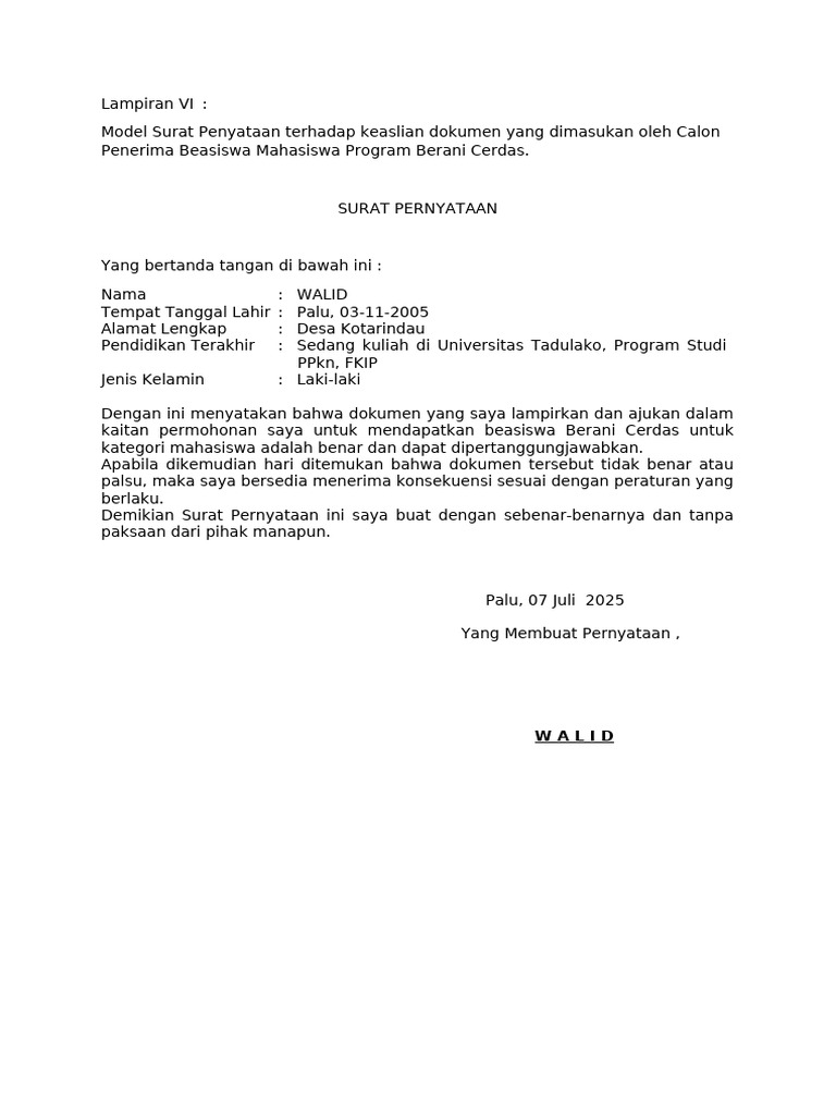 Format Keaslian Dokumen | PDF