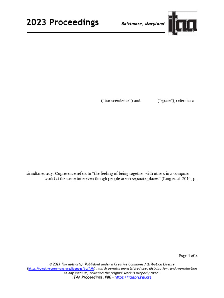 Copresence in the Metaverse and Well-Being | PDF | Flow (Psychology ...