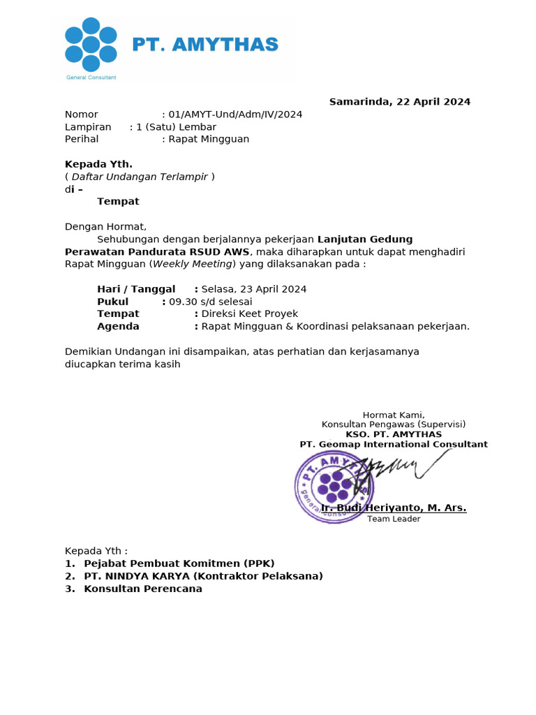 Undangan Rapat 01 | PDF