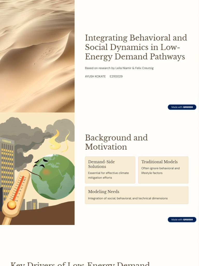 Behavioral Insights for Low-Energy Demand | PDF