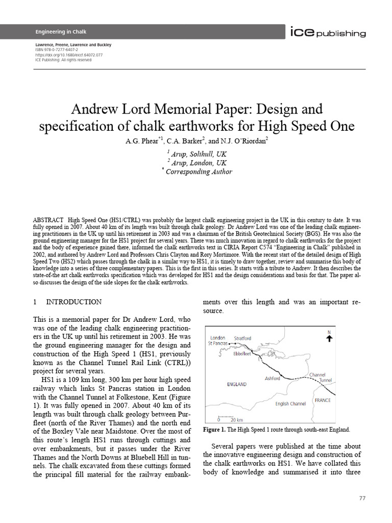Paper - Use of Chalk On HS1 | PDF