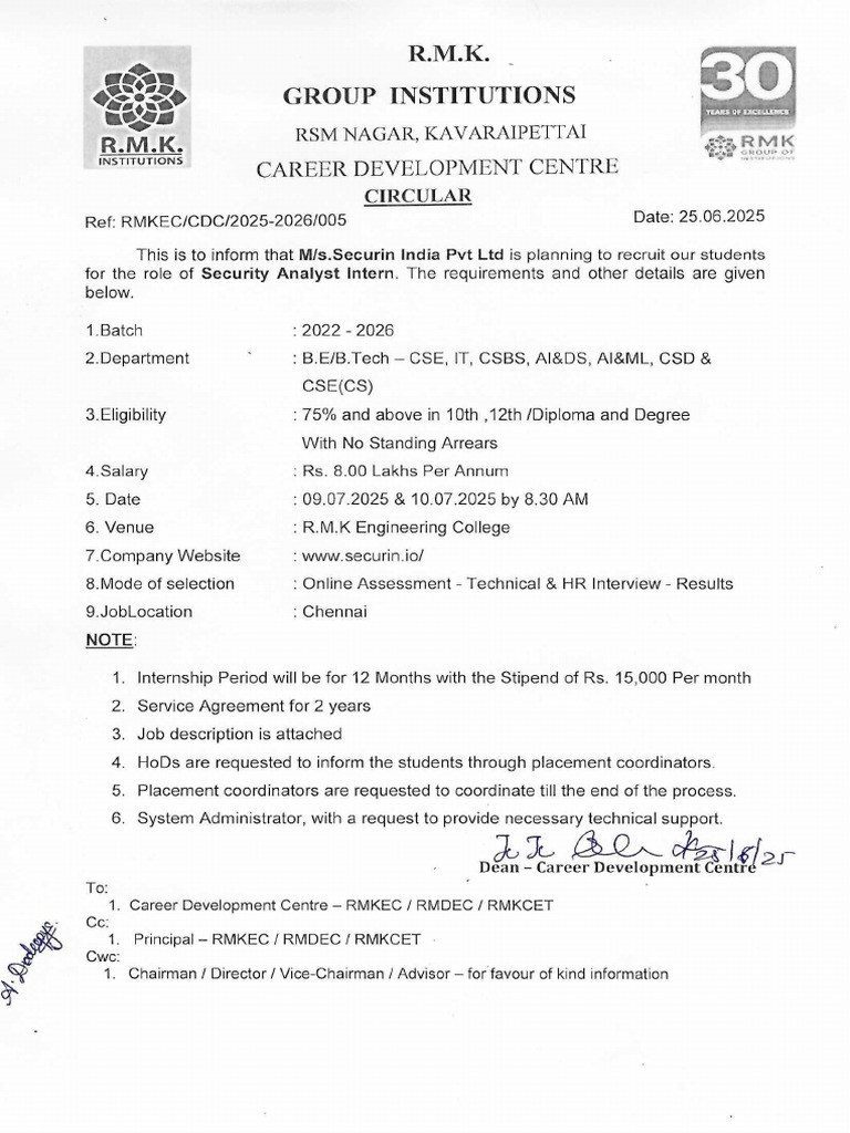 Securin India Circular | PDF