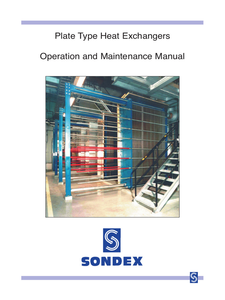 SONDEX Plate Heat Exchanger Manual | PDF | Heat Exchanger | Pipe (Fluid ...