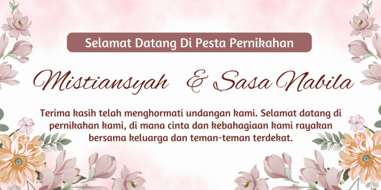 Merah Ilustrasi Pesta Pernikahan Banner | PDF