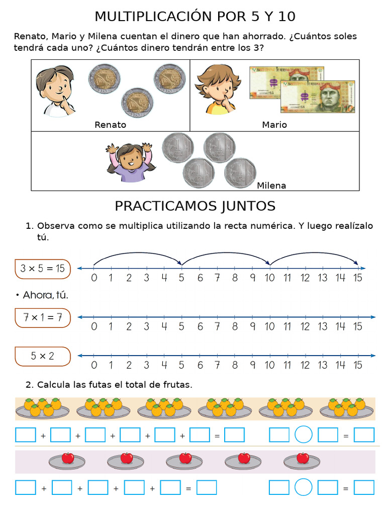 Multiplicación Por 5 y 10 | PDF