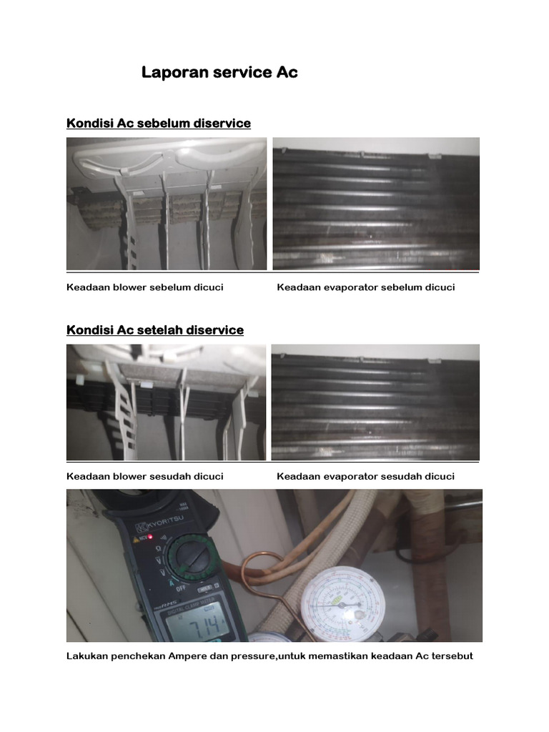 Laporan Service AC Lengkap | PDF