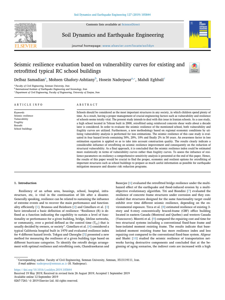 Seismic Resilience of Retrofitted RC Schools | PDF | Beam (Structure ...