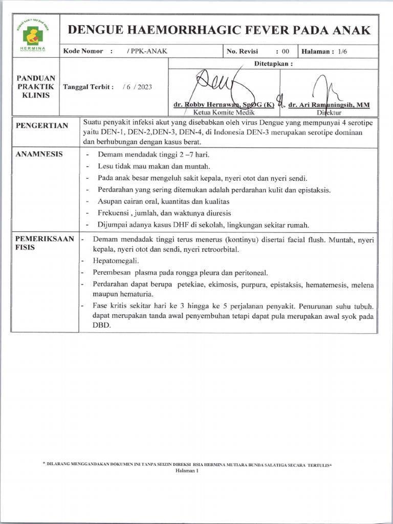 2023 - PPK DHF Pada Anak | PDF