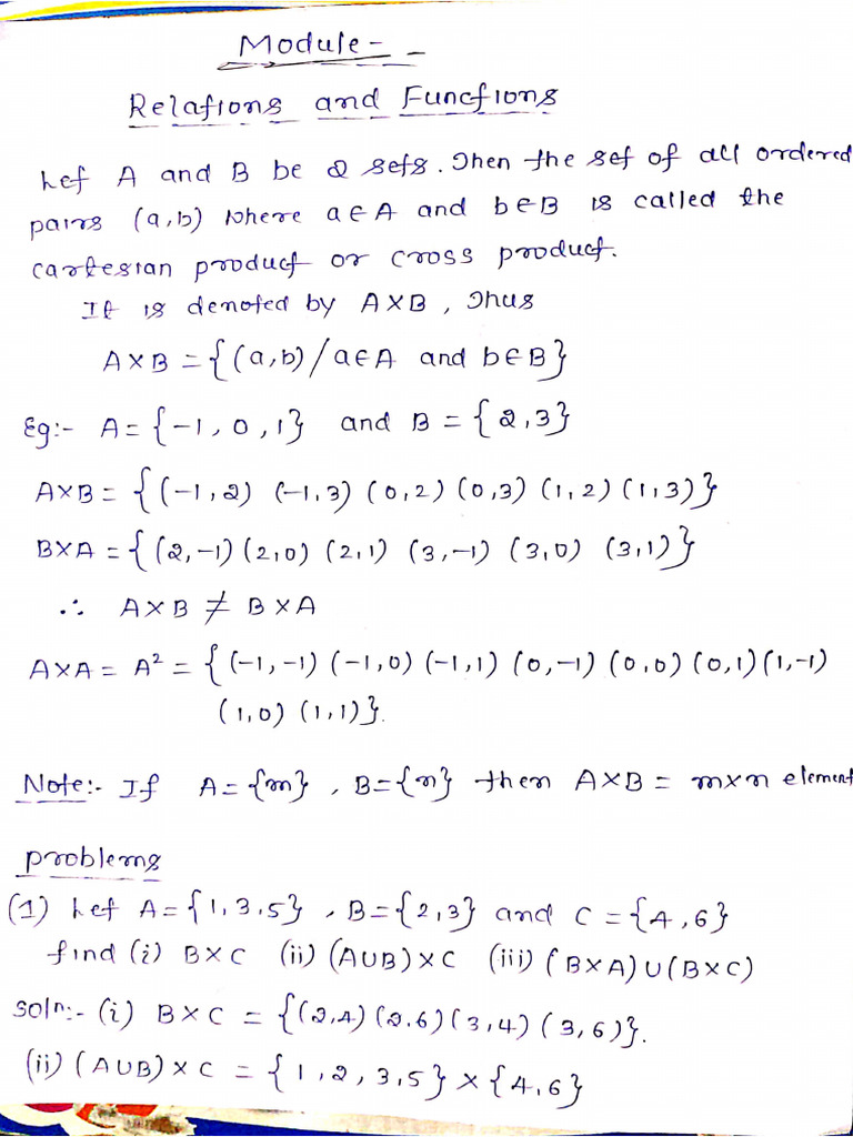 Module 3 (Relations and Functions) | PDF