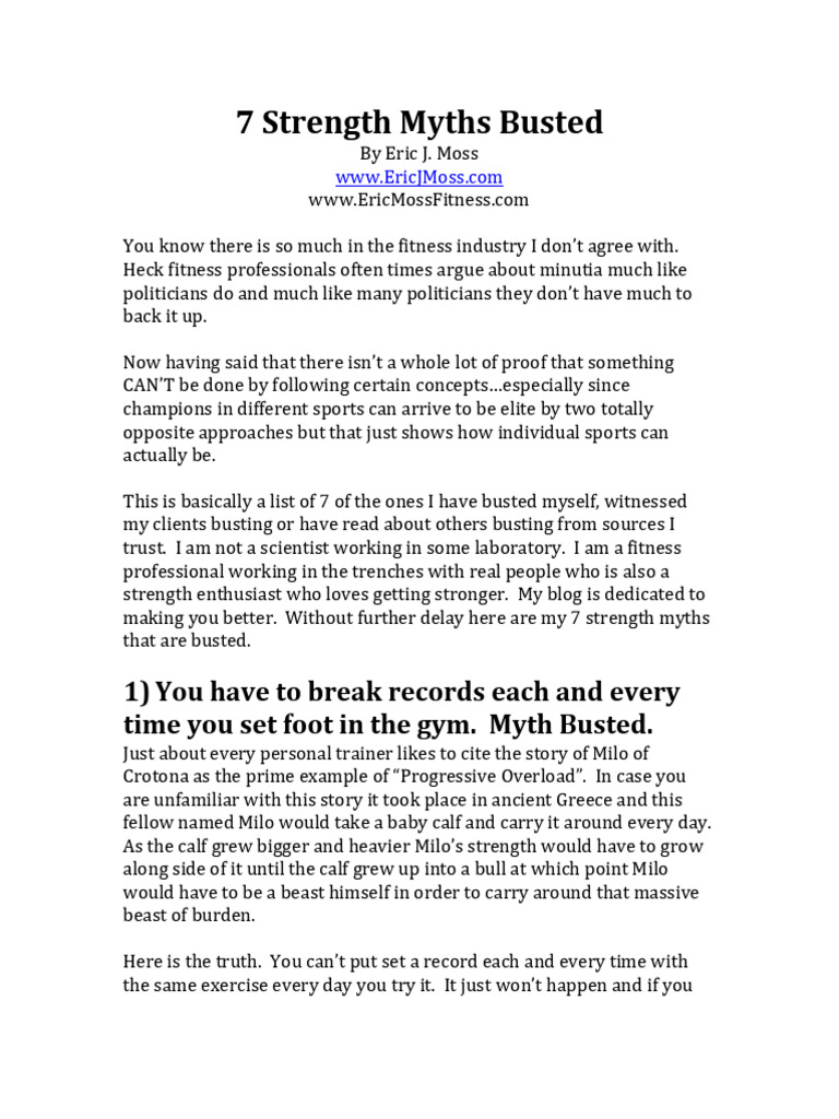 7 Strength Myths Busted | PDF | Skeletal Muscle