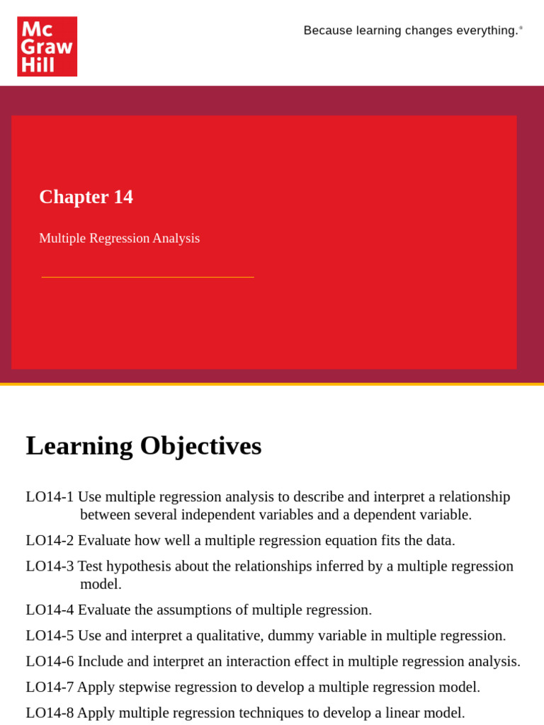 Chap014 PPT Multiple Regression Analysis | PDF | Errors And Residuals | Coefficient Of Determination
