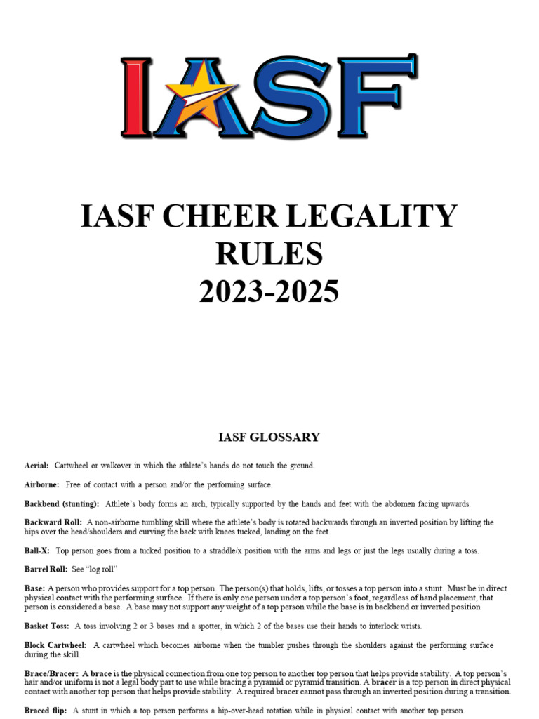 IASF Cheer Legality Rules 2023-2025 | PDF