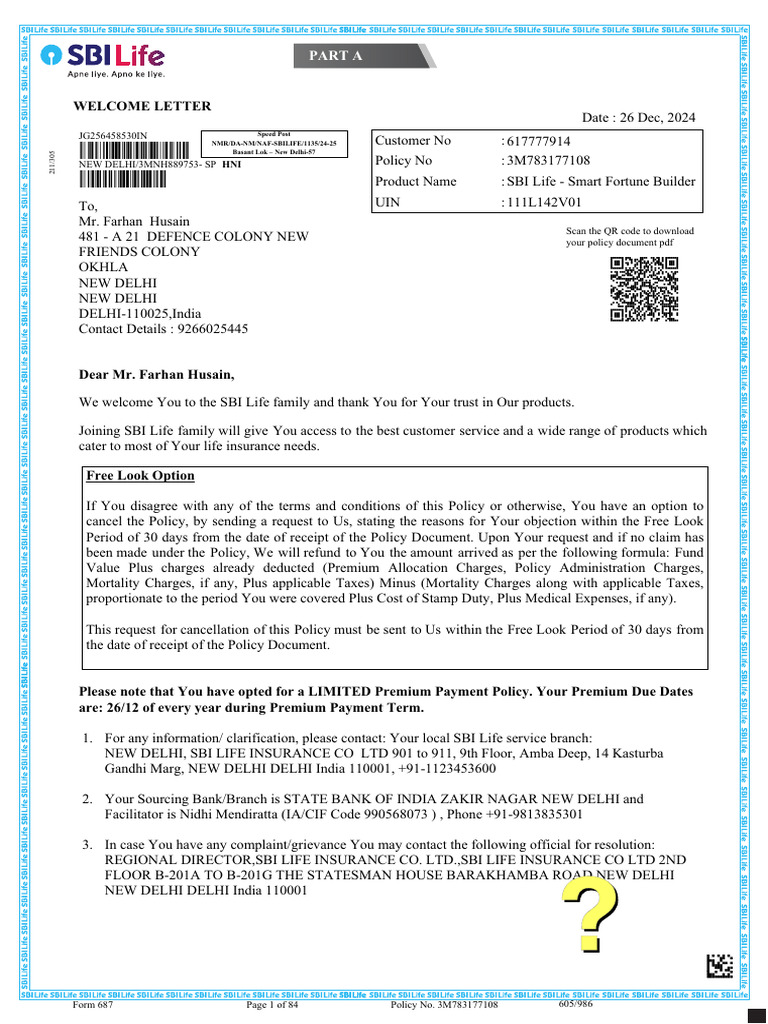 SBI Life Smart Fortune Builder Policy | PDF | Insurance | Life Insurance