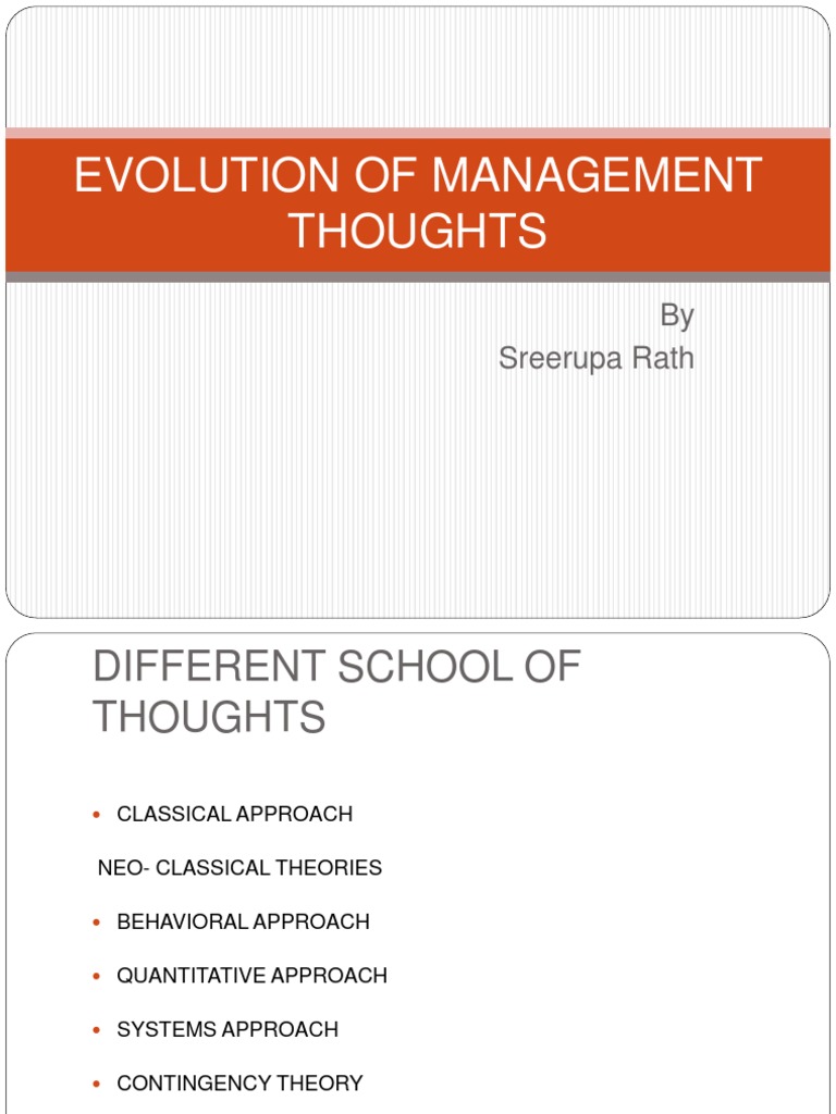 Evolution of Management Thoughts | PDF | Experiment | Leadership