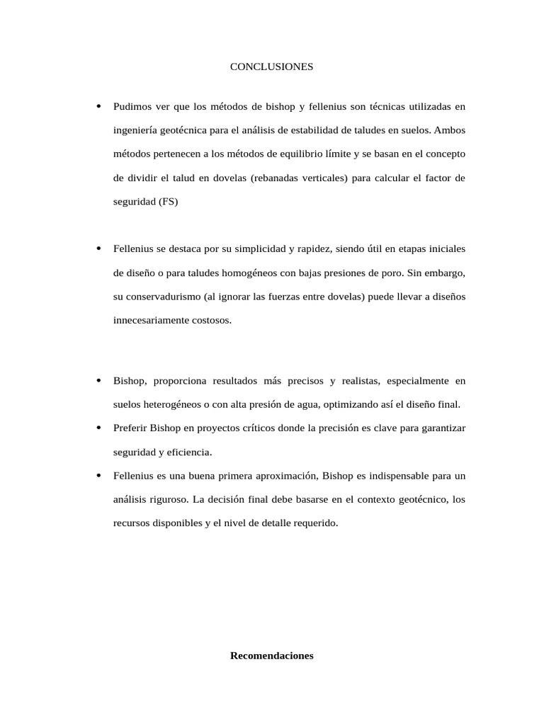 Métodos Bishop y Fellenius en Taludes | PDF
