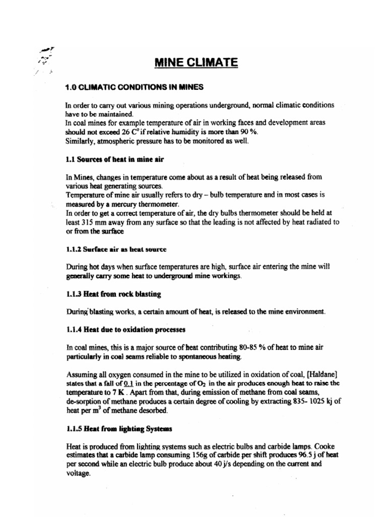 Mine Climate | PDF
