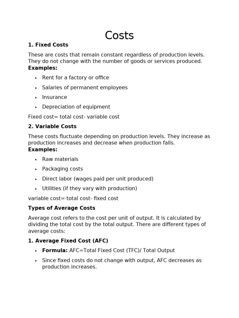 Understanding Fixed and Variable Costs | PDF