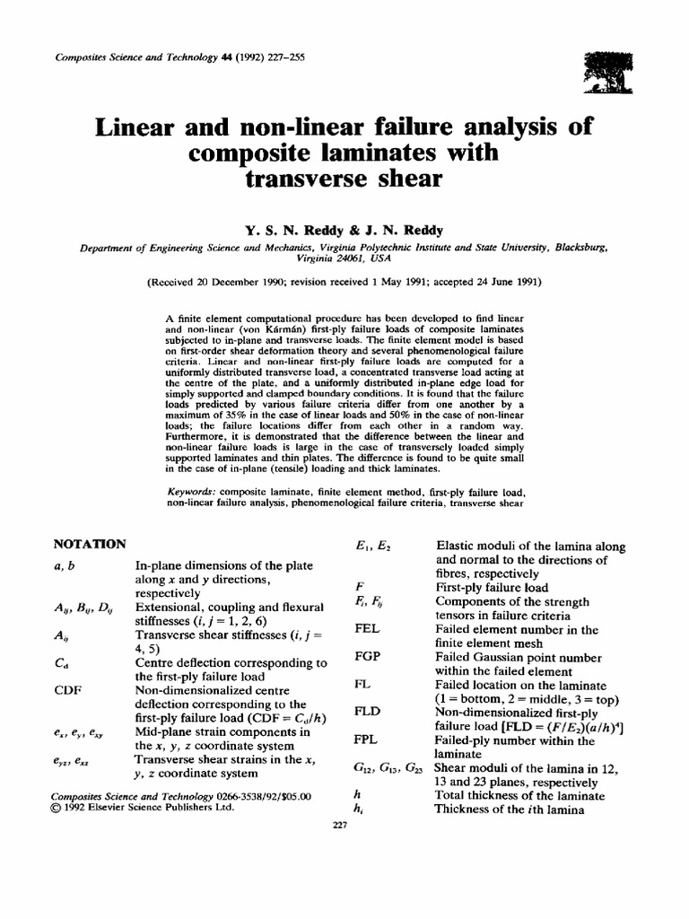 Linear and Non-Linear Failure Analysis of | PDF | Stress (Mechanics) | Strength Of Materials
