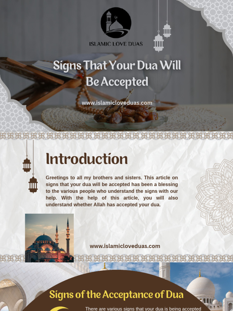 Signs That Your Dua Will Be Accepted | PDF | Religious Belief And Doctrine