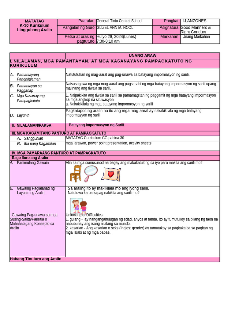 GMRC Q1 Week1 Day 1 | PDF