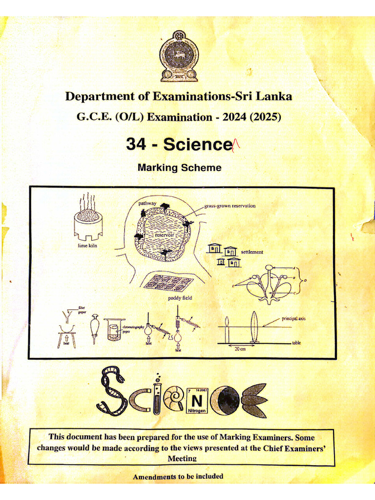 OL-Science Sri Lanka ENG Medium Marking Scheme | PDF