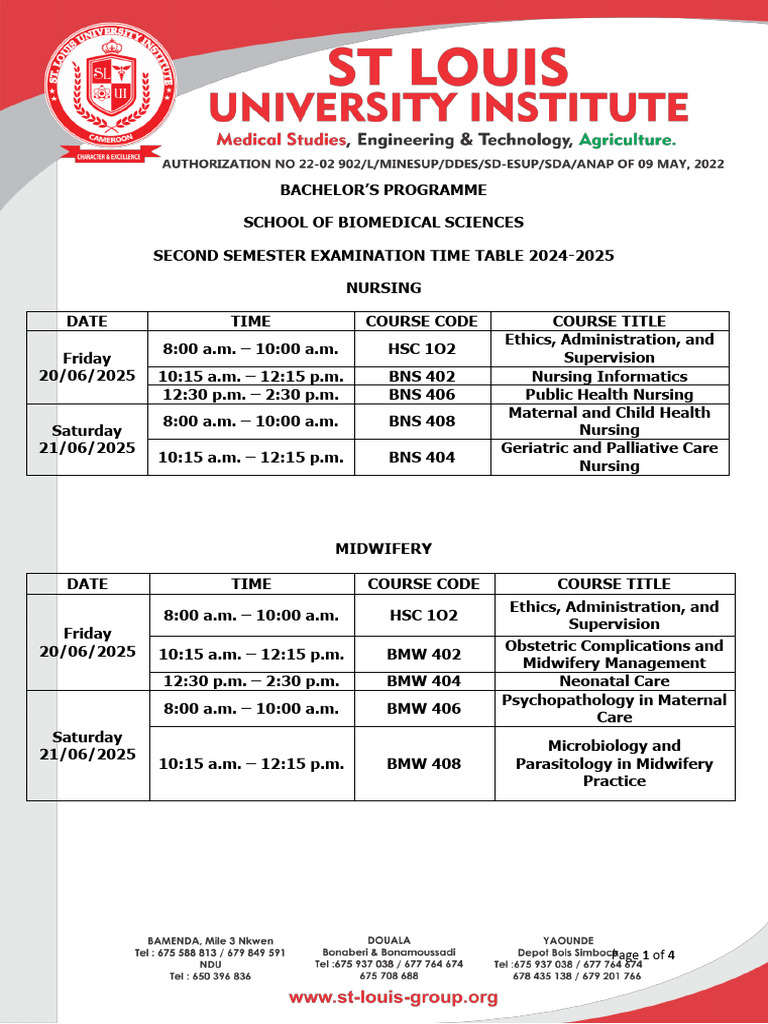 SS Exams Timetable 2025 Edited | PDF | Physical Therapy | Social Programs
